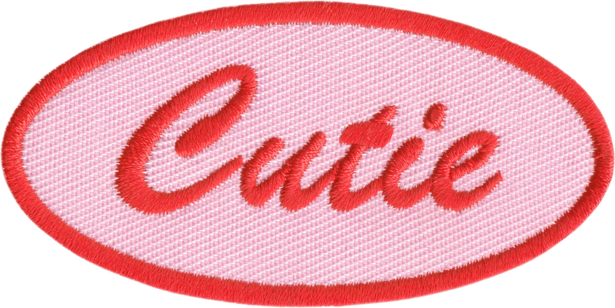 "Cutie" Diner Name Tag Oval Patch – Pink House Boutique