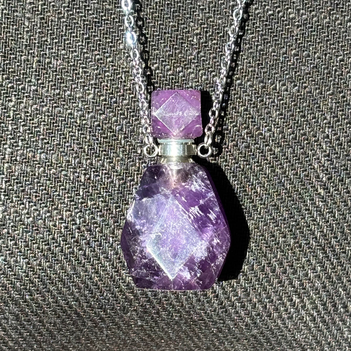 Amethyst Perfume Poison Potion Bottle Necklace – Pink House Boutique