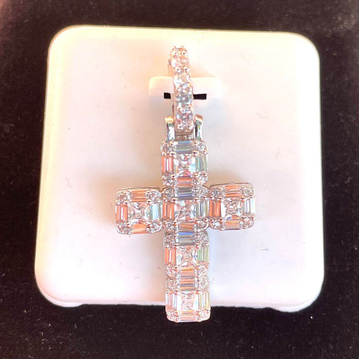 Square Bling Cross Pendant – Pink House Boutique