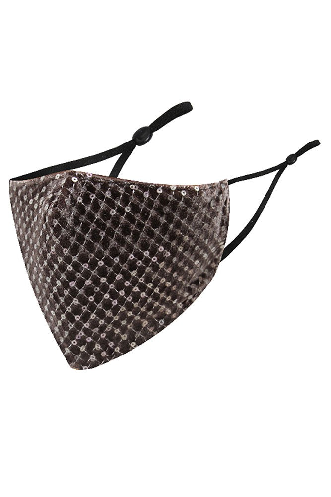 Black Sequin Grid Mask – Pink House Boutique