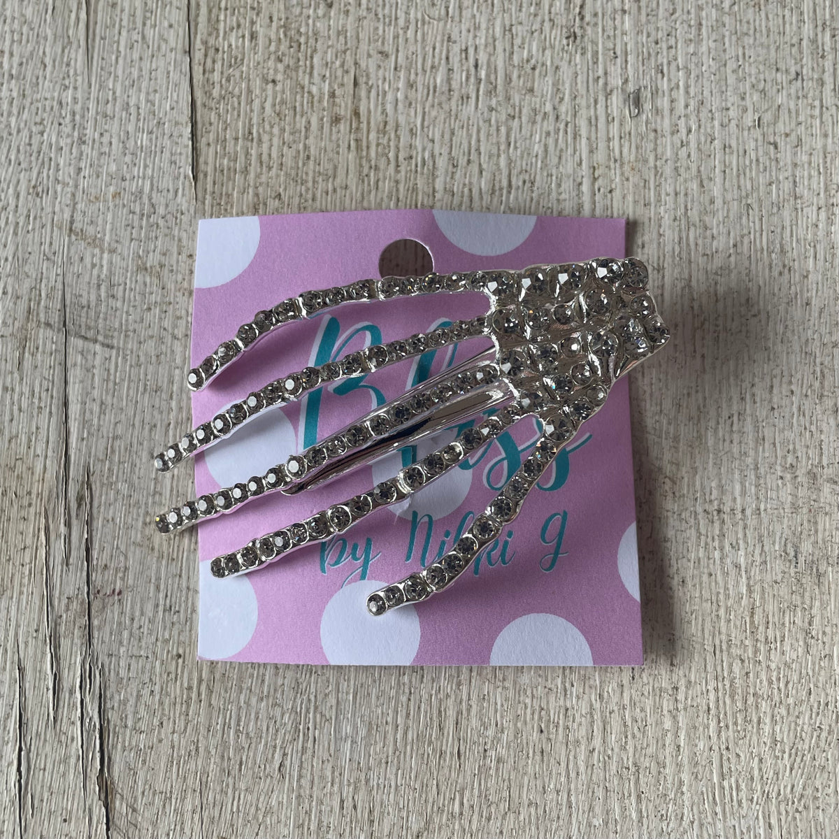 Blingy Skeleton Hand Hair Clip – Pink House Boutique