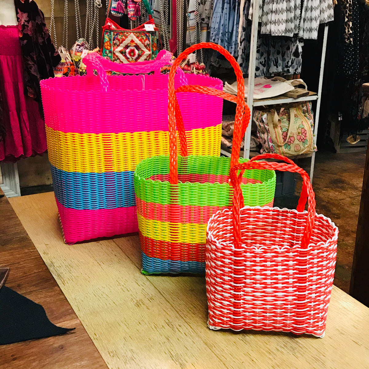 Recycled Woven Totes- Large – Pink House Boutique