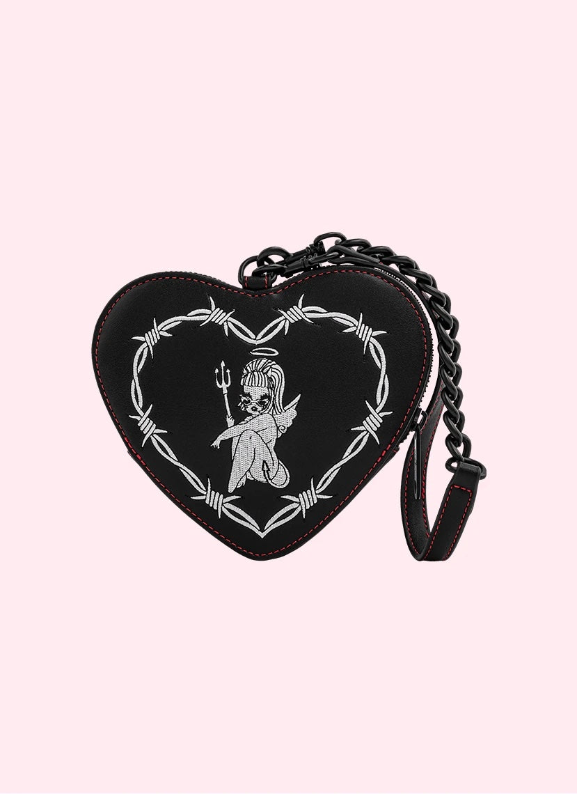 Valfre Black Heart Angel Devil Coin Purse Wallet – Pink House Boutique