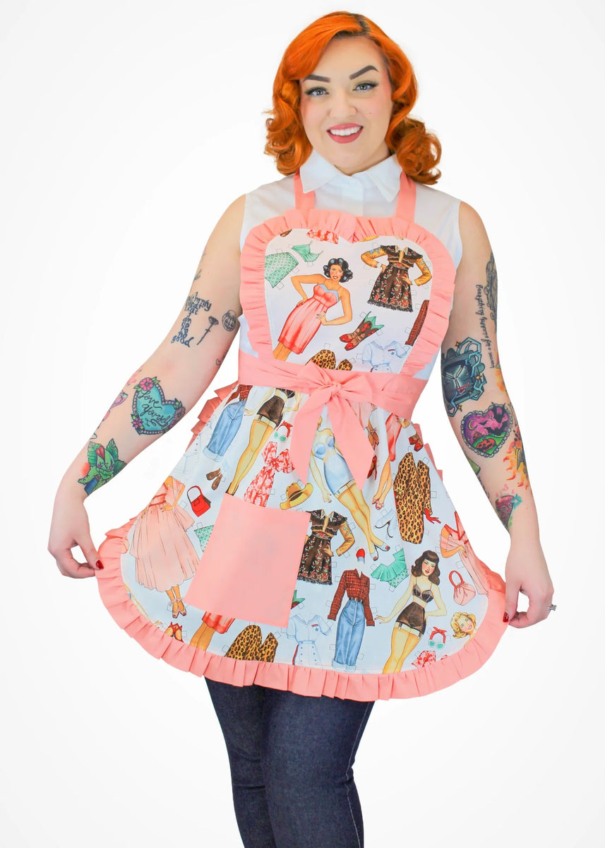Paper Doll Pin-Up's Vintage Style Apron – Pink House Boutique